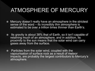 Mercury Atmosphere Gases