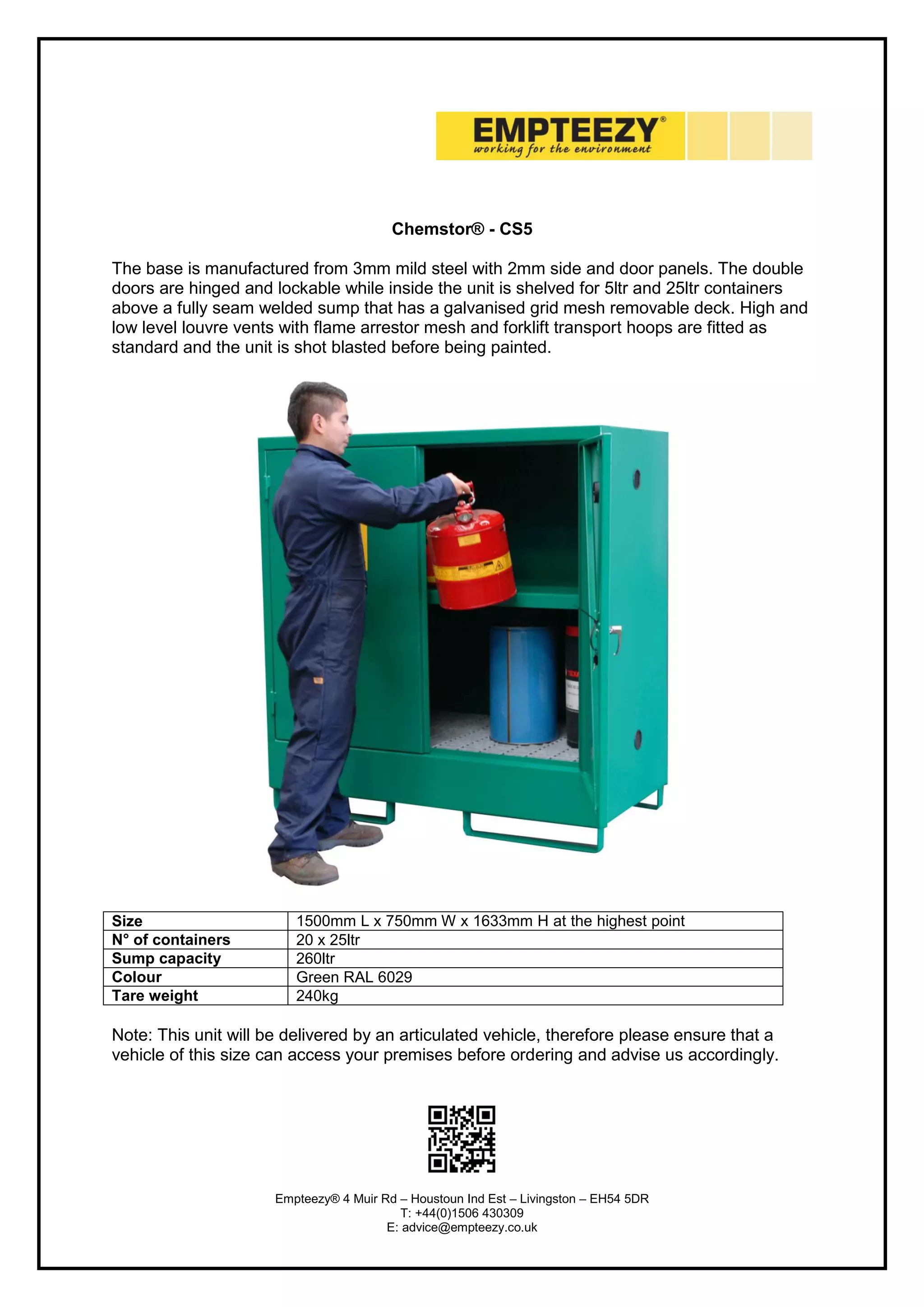 Chemstor CS5 Secure Chemical Store | PDF