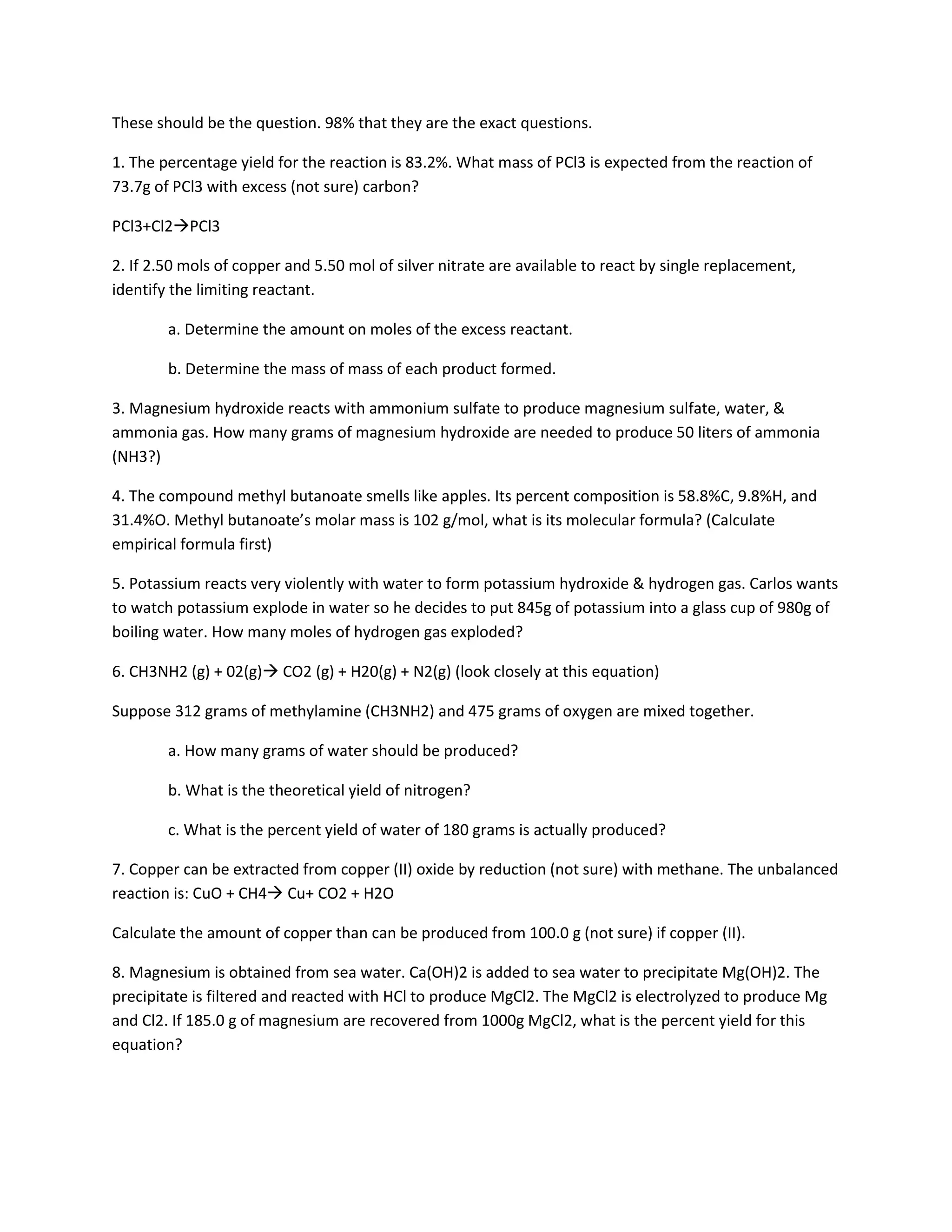 Chemstry test | DOCX
