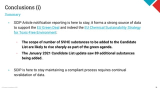 Industry experience of complying with their SCIP database obligations ...