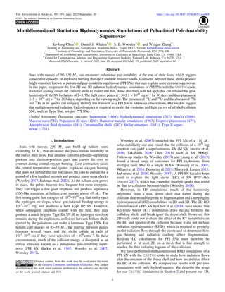 Multidimensional Radiation Hydrodynamics Simulations of Pulsational Pair-instability Supernovae ...