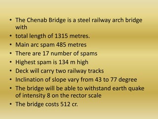 conceptual desig of Chenab bridge | PPTX