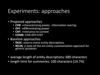 Summarizing Entity Descriptions for Effective and Efficient Human-centered Entity Linking | PPTX