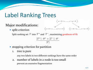 Decision tree and instance-based learning for label ranking | PPT
