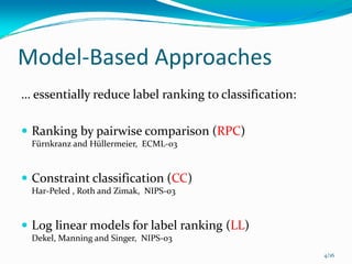 A new instance-based label ranking approach using the Mallows model | PPT