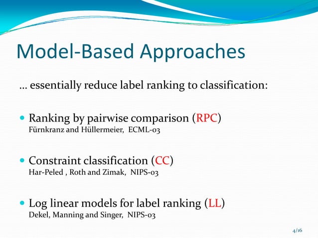 A New Instance Based Label Ranking Approach Using The Mallows Model Ppt