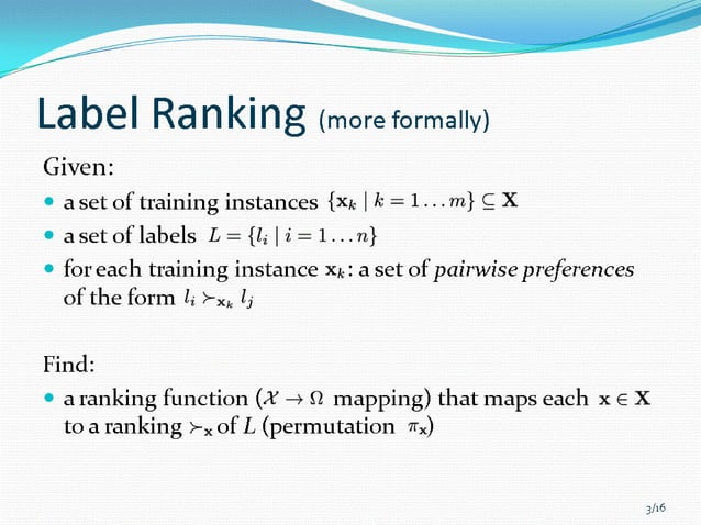 Instance Based Label Ranking Using The Mallows Models Ppt