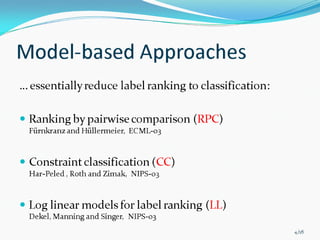 Instance based label ranking using the Mallows models | PPT