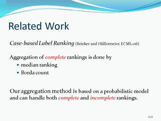 Instance based label ranking using the Mallows models | PPT