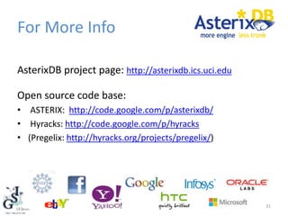 Chen li asterix db： 大数据处理开源平台 | PPT