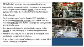 Chennai - Automobile hub | PPTX