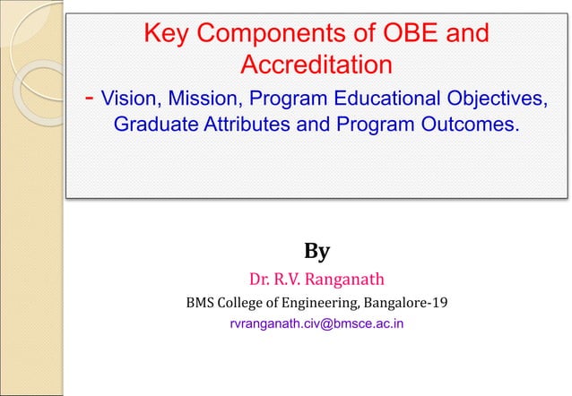 Key Components of OBE for NBA and preparing Course file | PPT