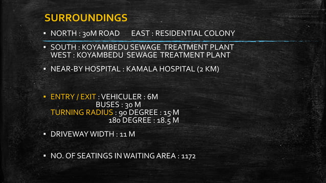 Chennai mofussil bus terminal case study | PPTX