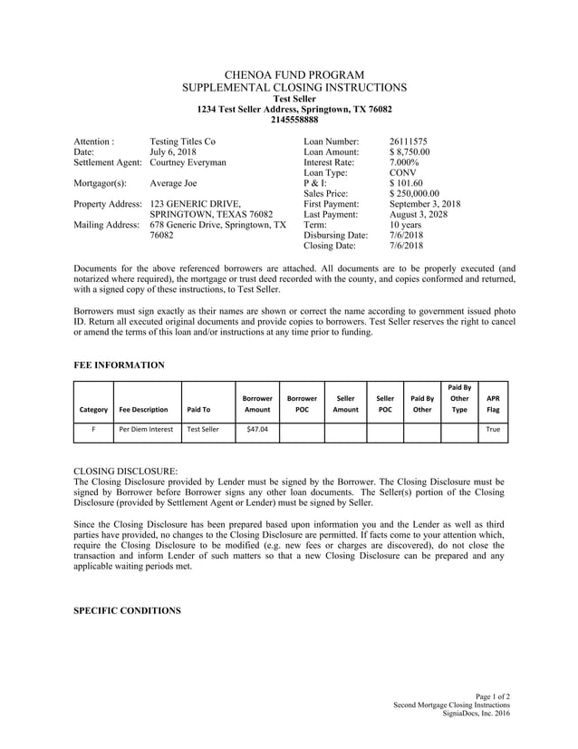 Chenoa fund-resources-sample closing-package-homeready_7618 | PDF ...