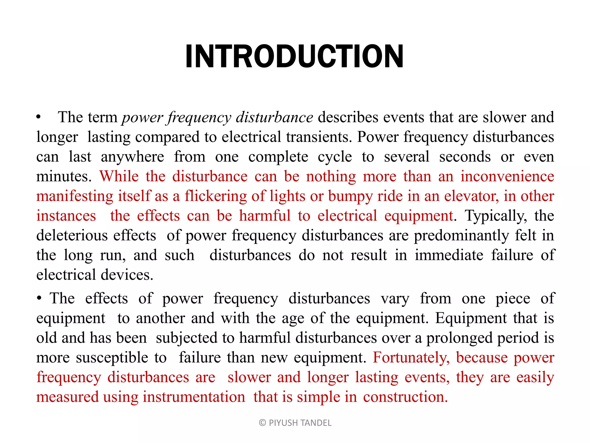 Chep 02 Power Frequency Disturbance | PPTX