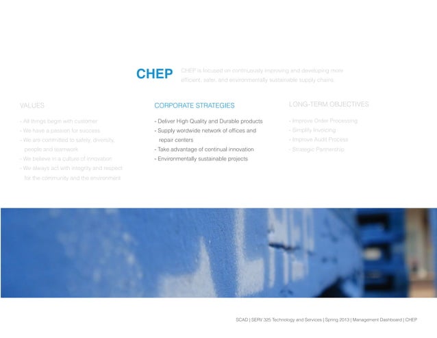 CHEP Management Dashboard Final Presentation | PDF | Logistics | Business