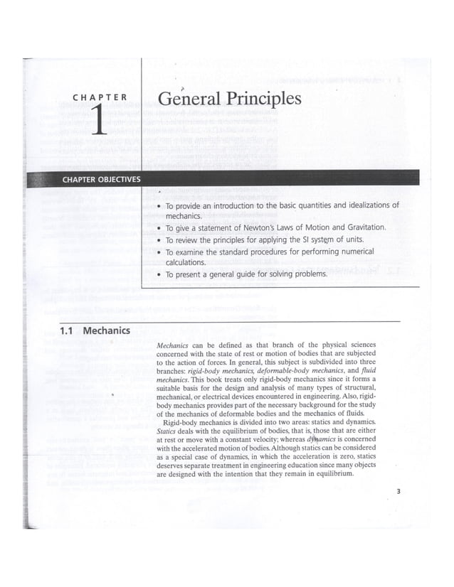 engineering mechanic chapter 1 - basic concepts in statics | PDF
