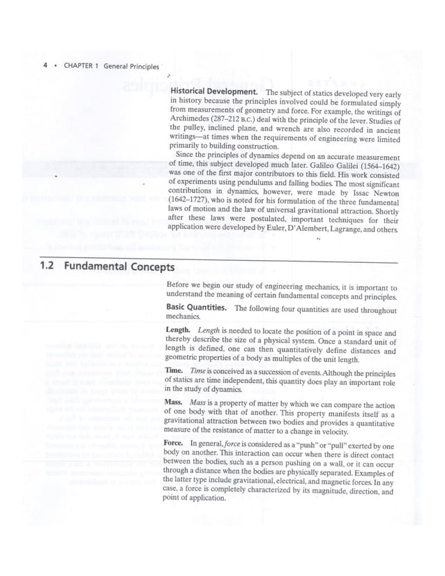 engineering mechanic chapter 1 - basic concepts in statics | PDF