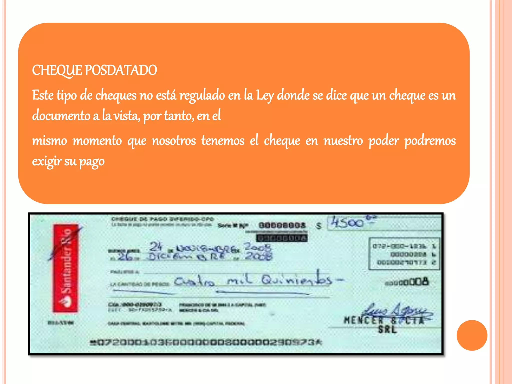 CHEQUE Y SU CLASIFICACION | PPTX