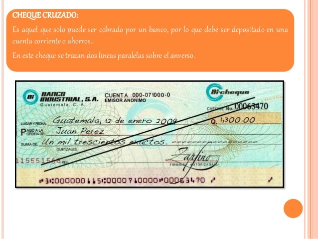 CHEQUE Y SU CLASIFICACION