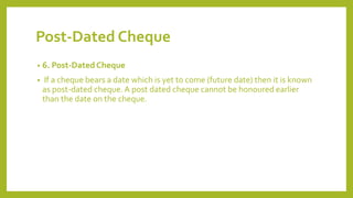 Cheque and its types | PPTX