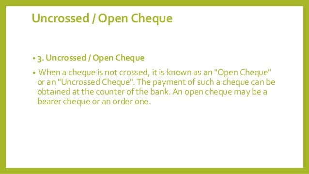 Cheque and its types
