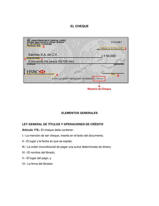 Elementos del cheque | PDF