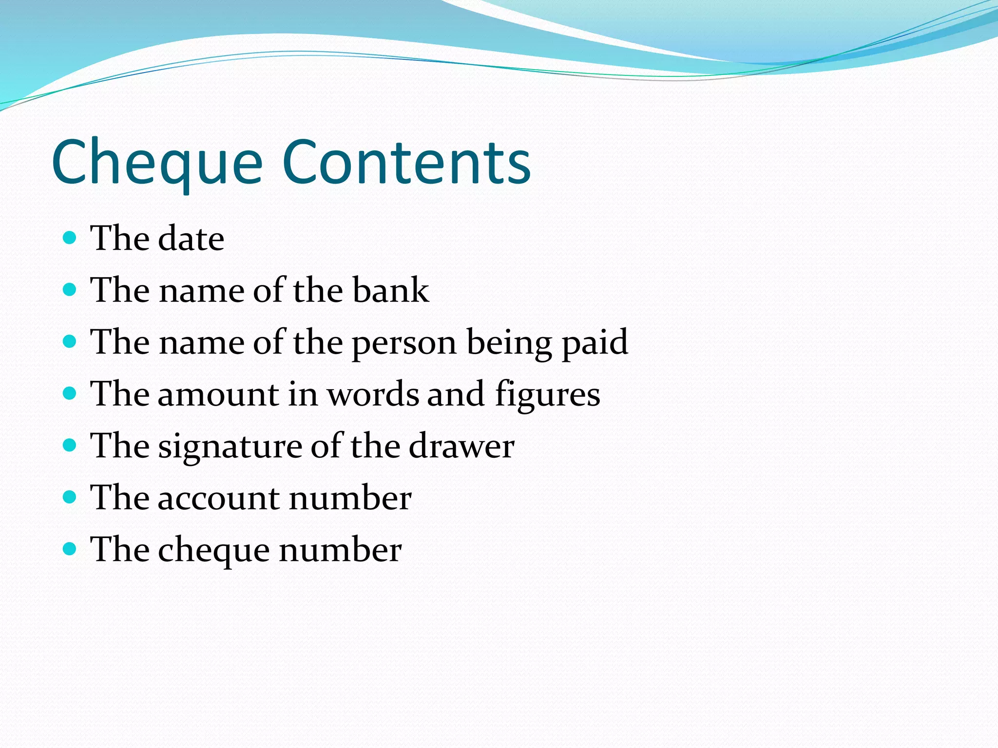 Cheque | PPT