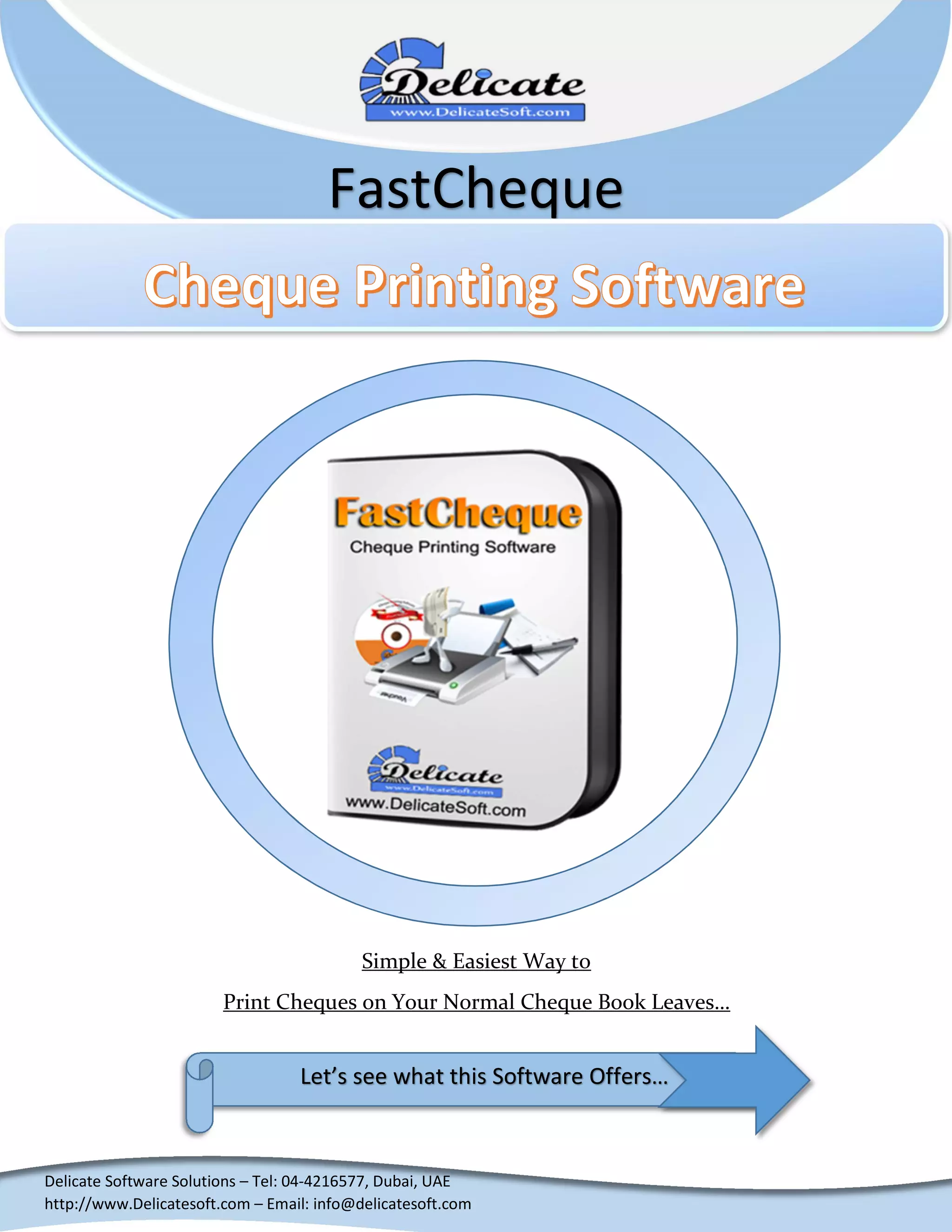 Cheque printing software | PDF