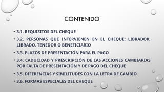 Cheque, Requisitos, tipos, ejemplos y más | PPTX