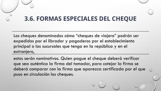 Cheque, Requisitos, tipos, ejemplos y más | PPTX