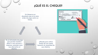 Cheque, Requisitos, tipos, ejemplos y más | PPTX