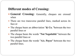 Cheque & crossing | PPSX