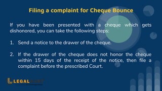 Cheque Dishonoured - Legal Tips On Your Cheque Bounce | PPT