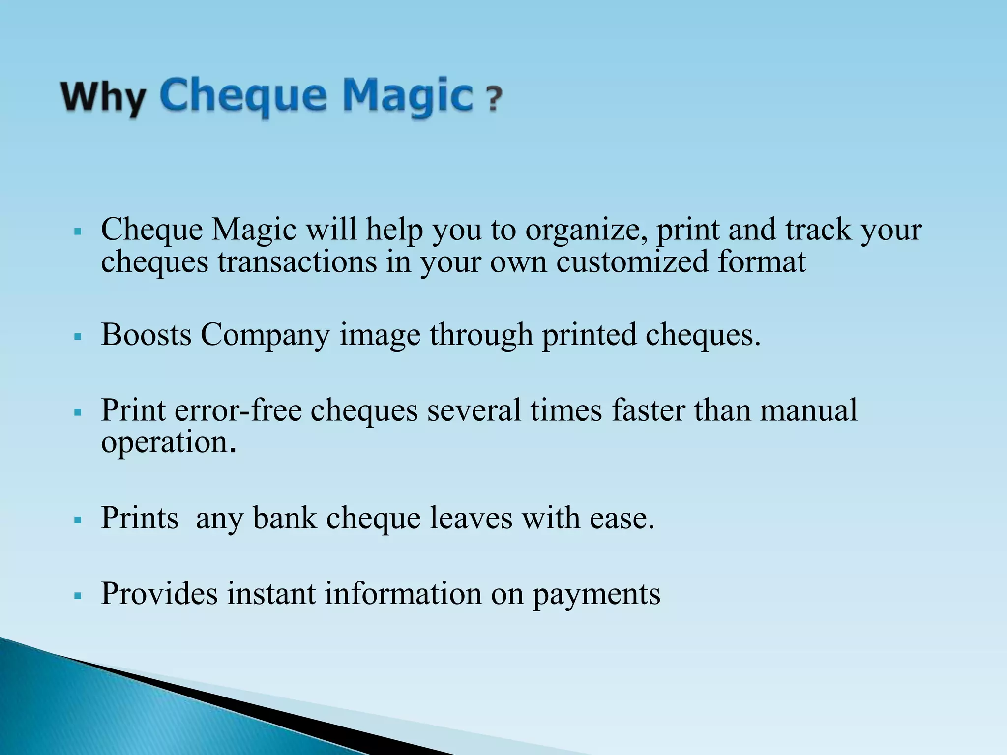 Cheque magic | PPT | Free Download