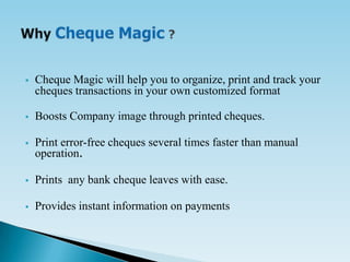 Cheque magic | PPTX