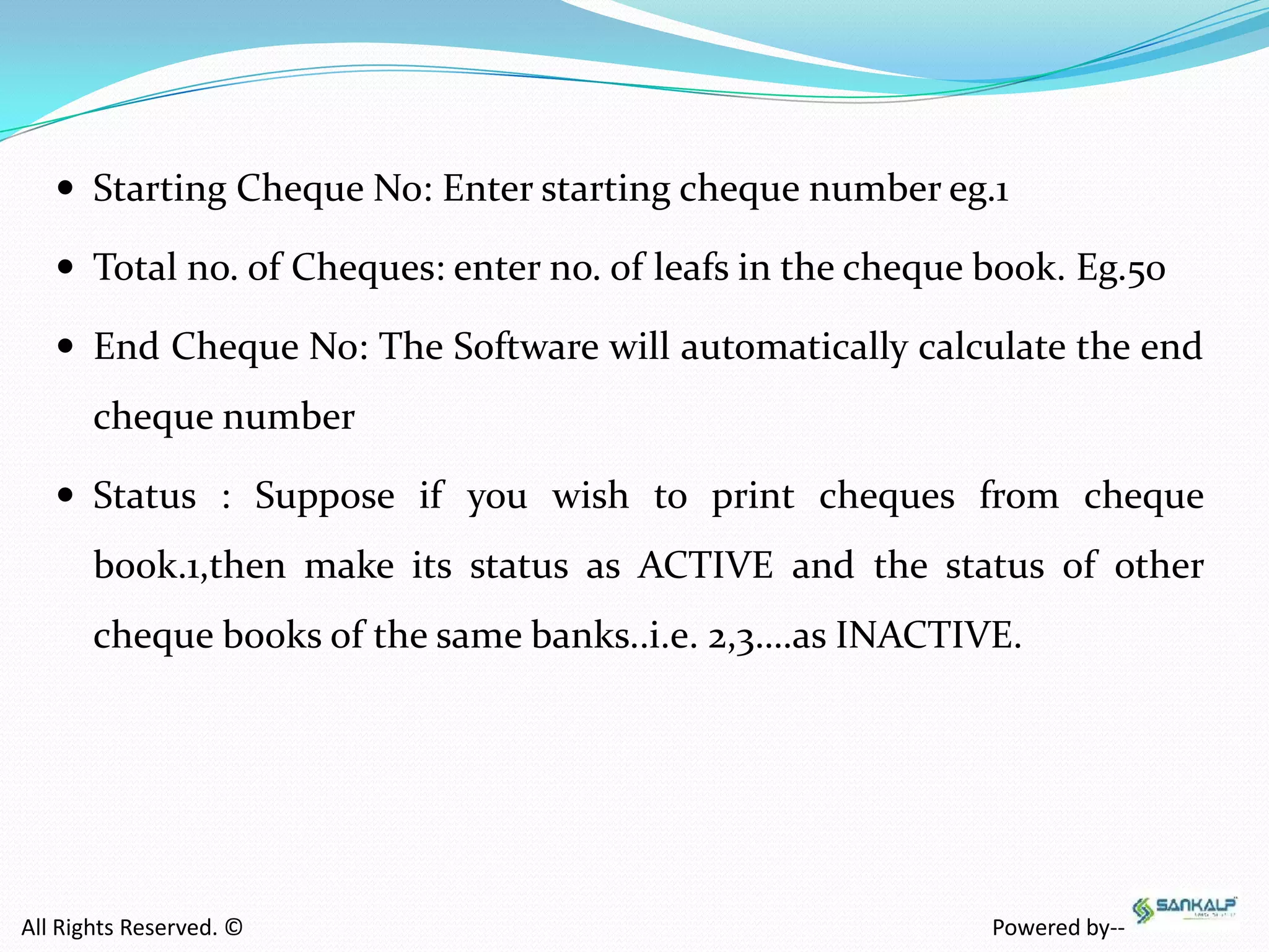 Cheque management software | PPT