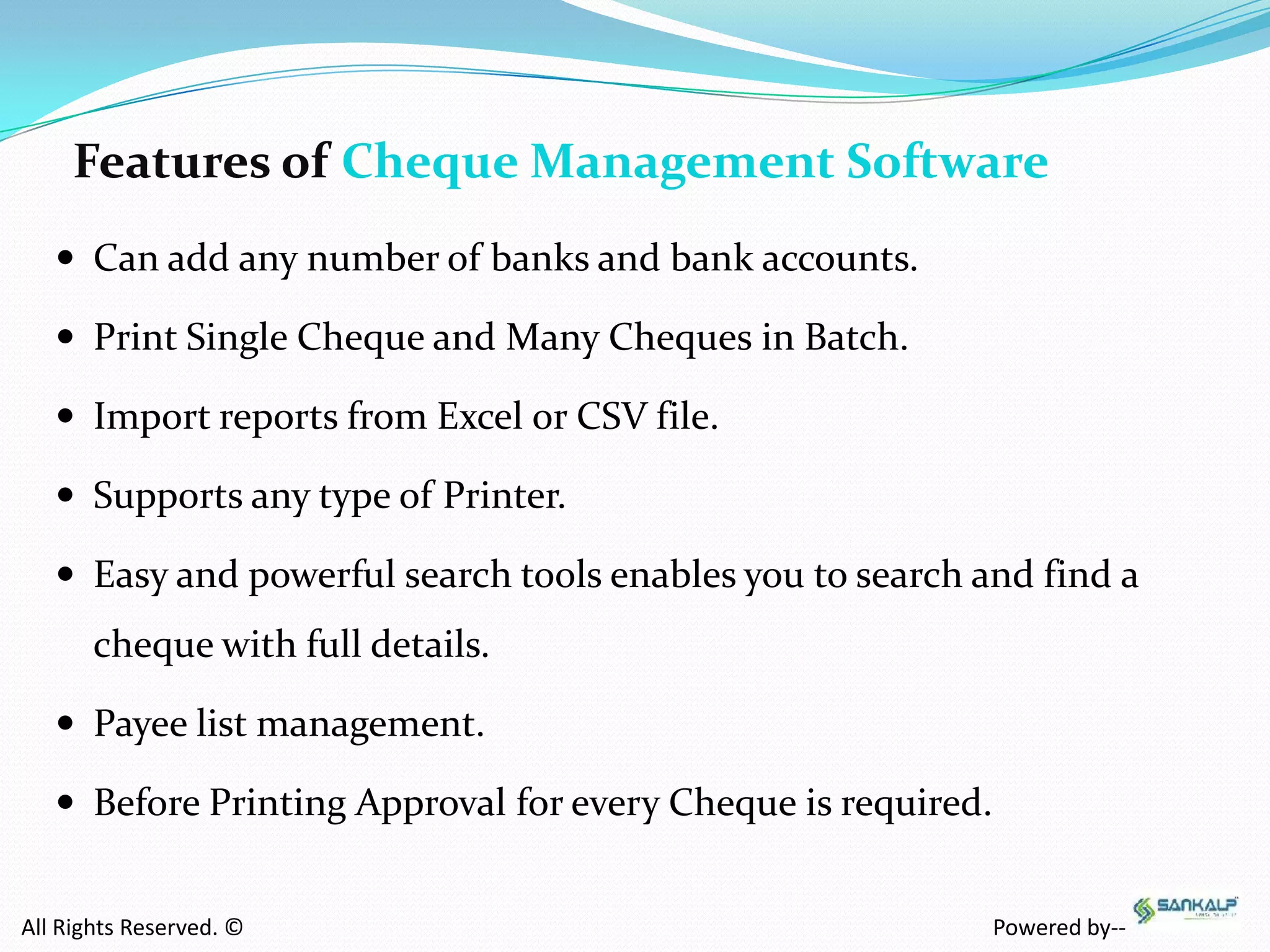 Cheque management software | PPT