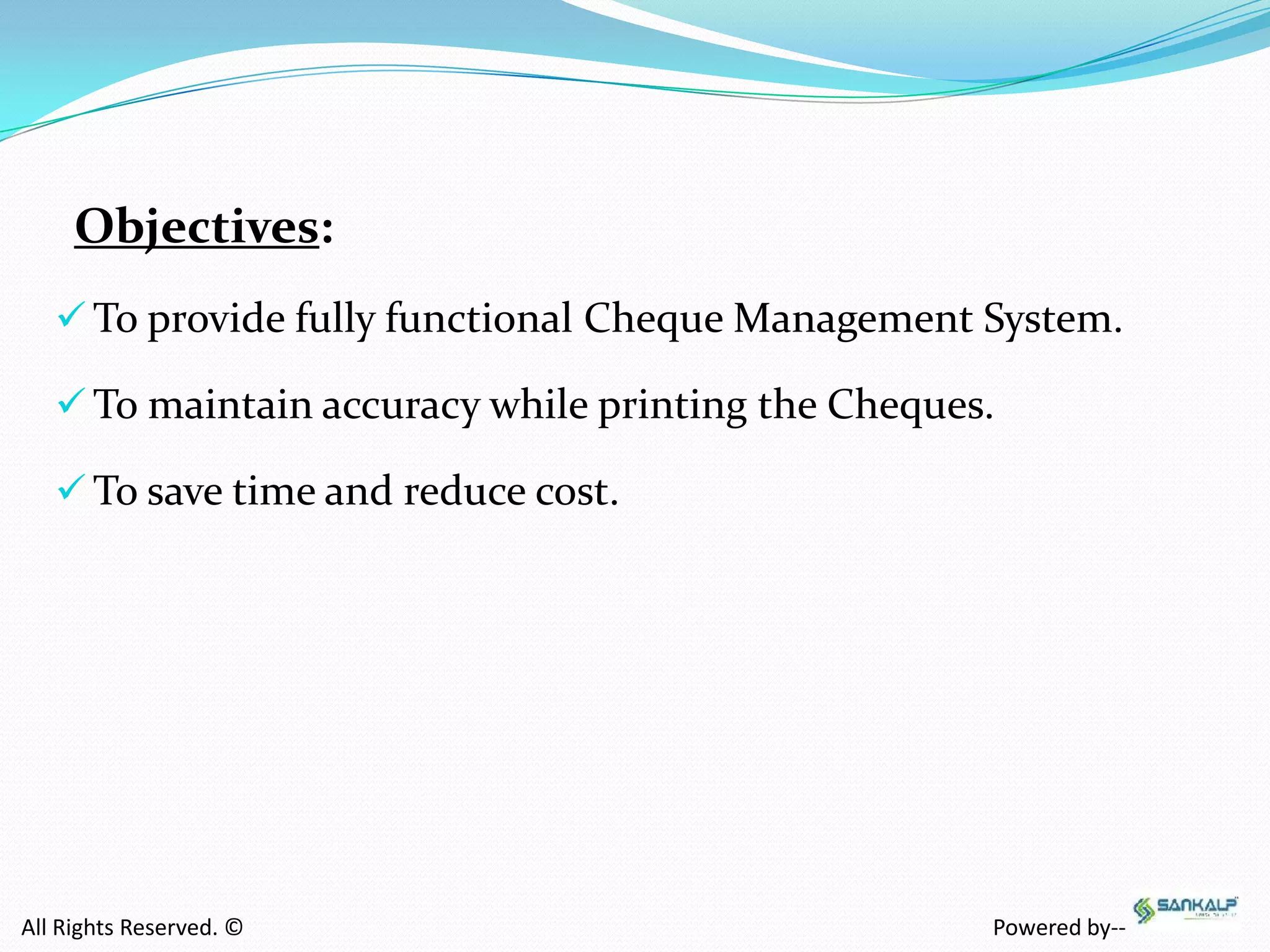 Cheque management software | PPT