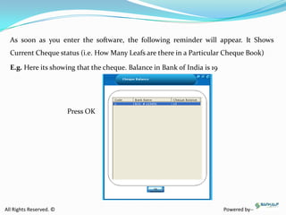 Cheque management software | PPTX