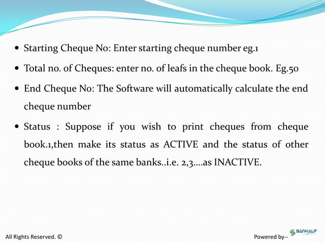 Cheque management software | PPT