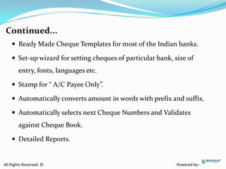 Cheque management software | PPTX