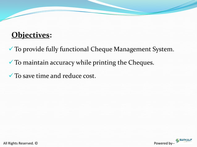 Cheque management software | PPT