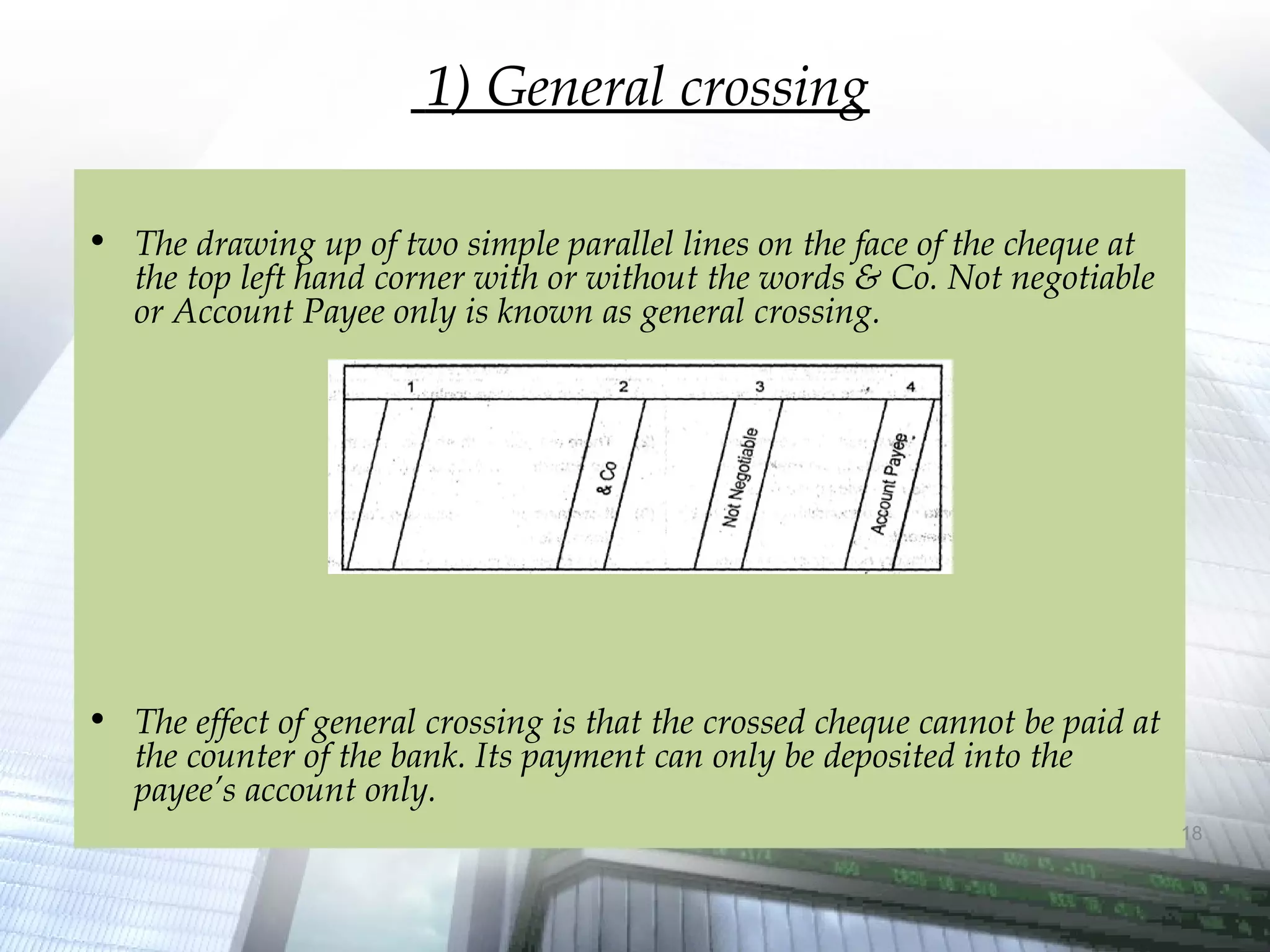 Cheque meaning crossing and types | PPT