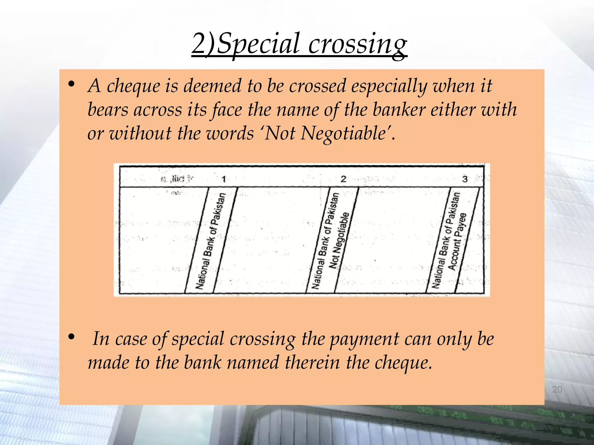 Cheque meaning crossing and types | PPT