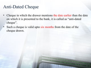 Cheque meaning crossing and types | PPT