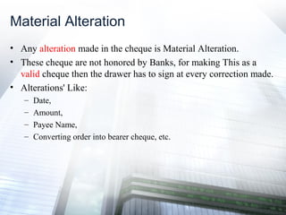 Cheque meaning crossing and types | PPT