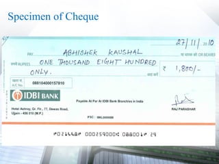 Cheque meaning crossing and types | PPT
