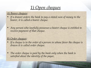 Cheque meaning crossing and types | PPT
