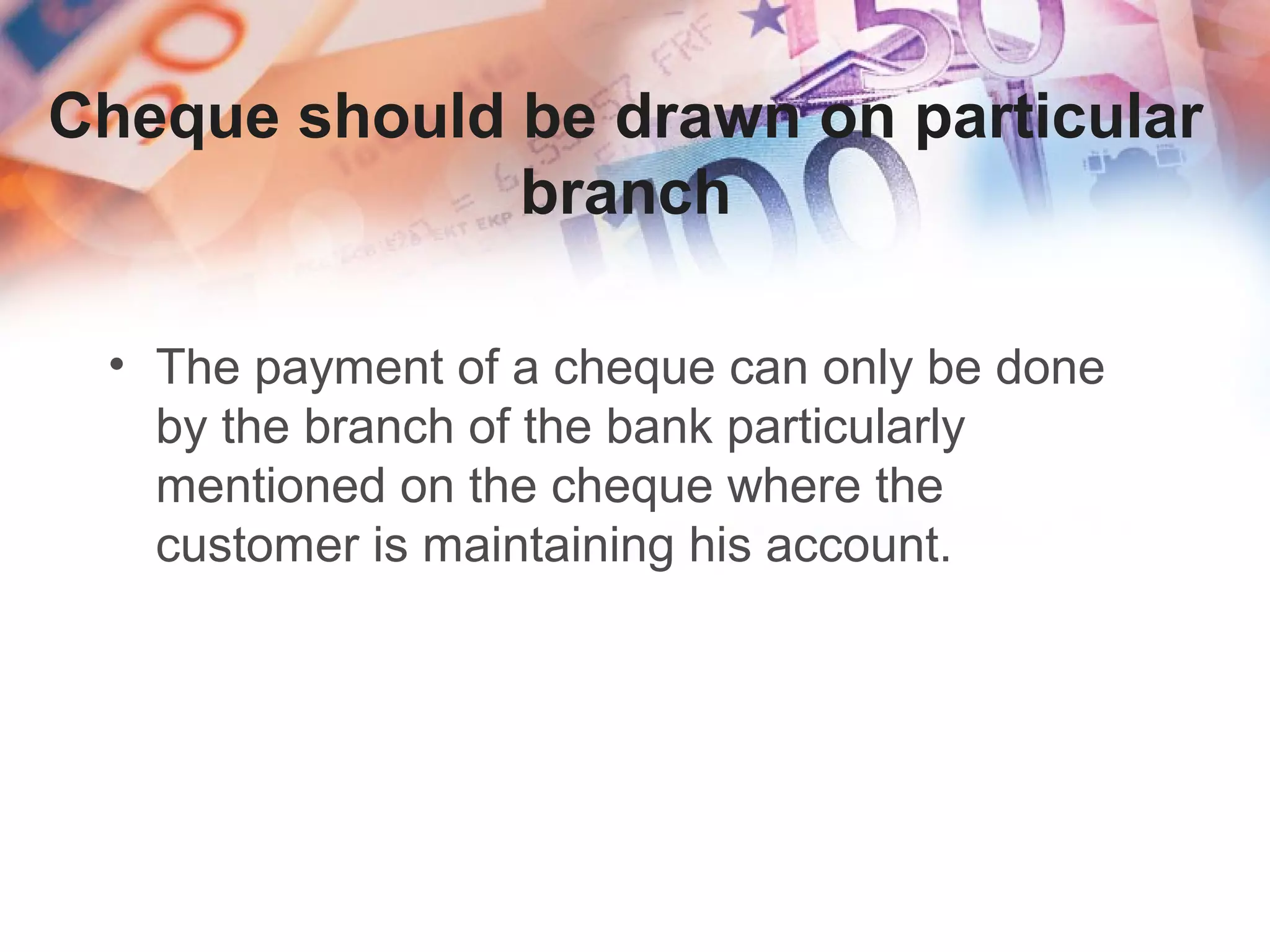 Cheque payment or Encashment of Cheque | PPT